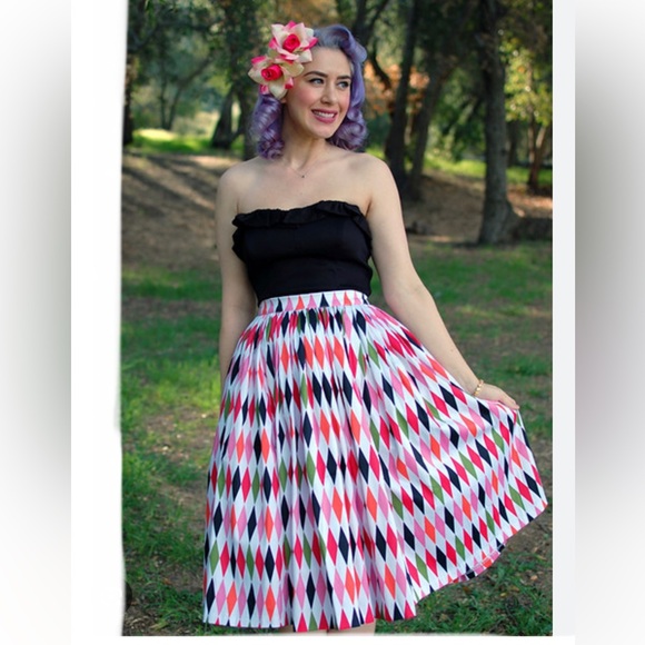 Pinup Couture | Skirts | Nwt Pinup Couture Harlequin Skirt | Poshmark